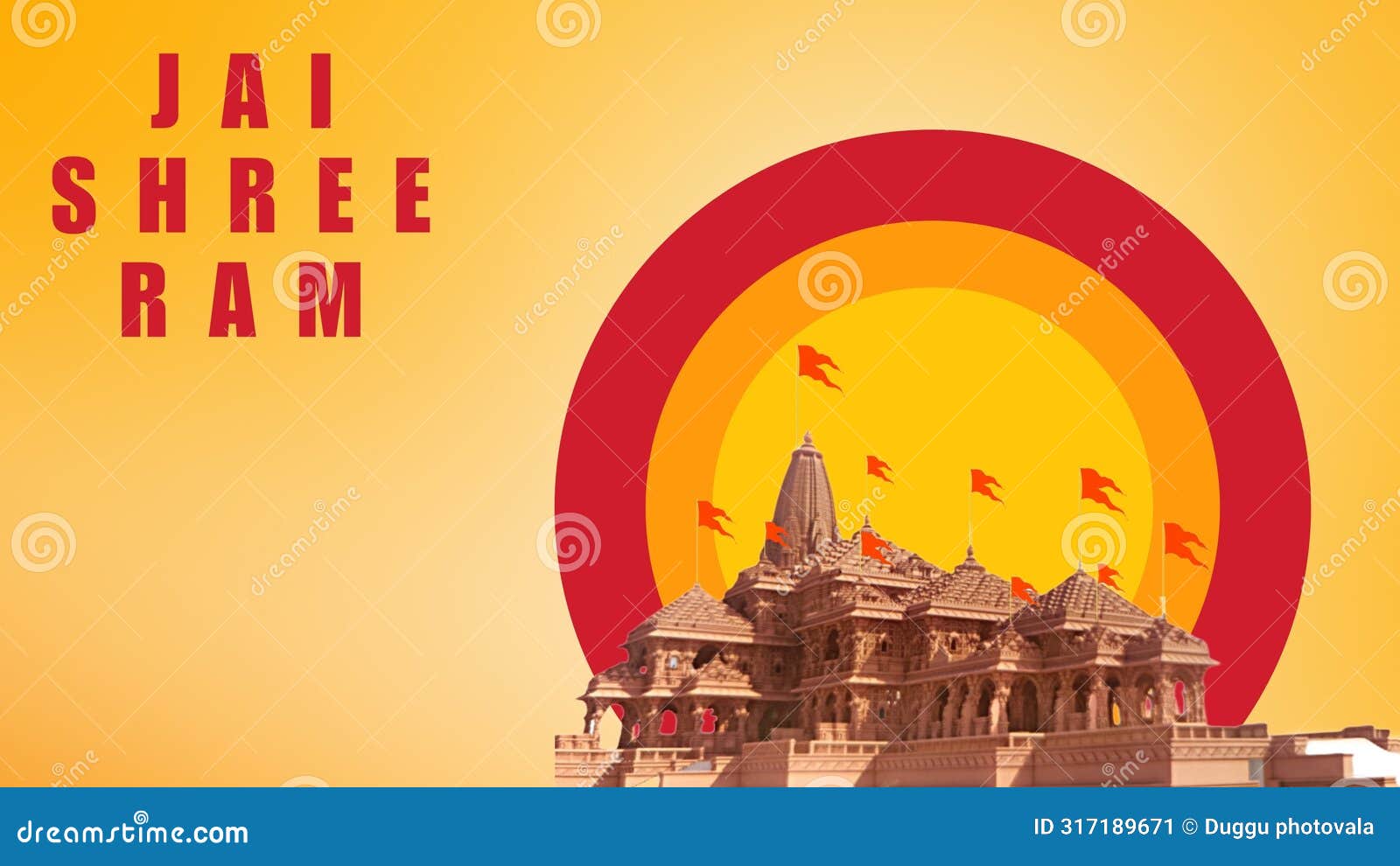 Ram Mandir Ayodhya Banner Vector Illustration for Ram Navami and 22 ...