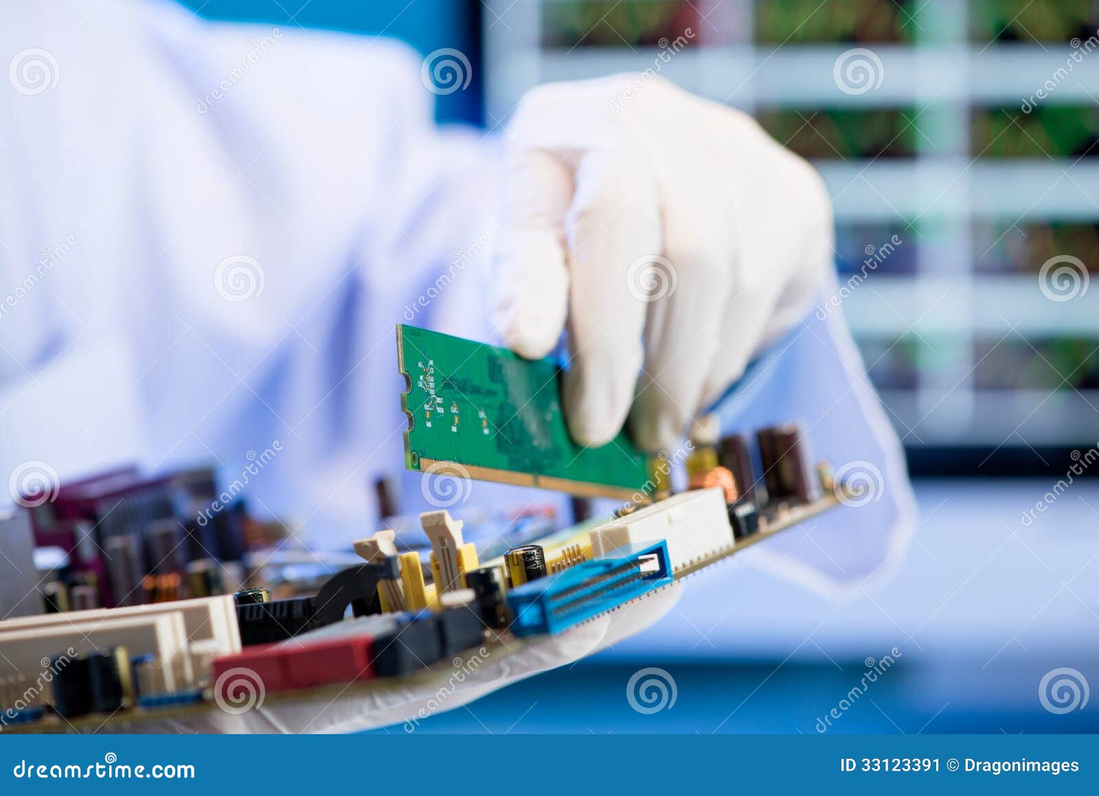RAM Memory Card Installation Stock Image - Image of computer, industry ...