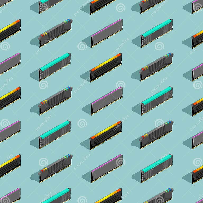 RAM Memory Card Pattern Seamless. Random Access Memory Background Stock Vector - Illustration of ...