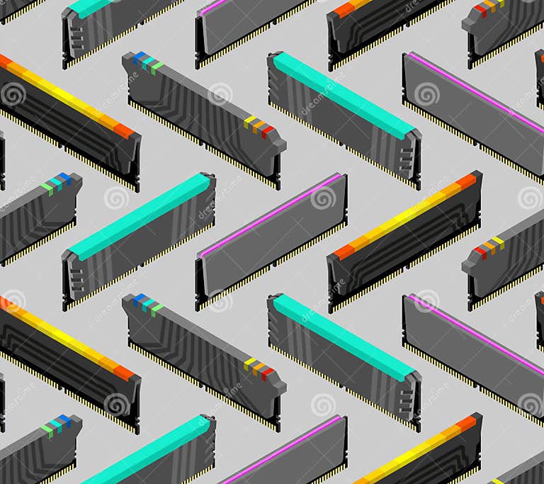 RAM Memory Card Pattern Seamless. Random Access Memory Background Stock ...
