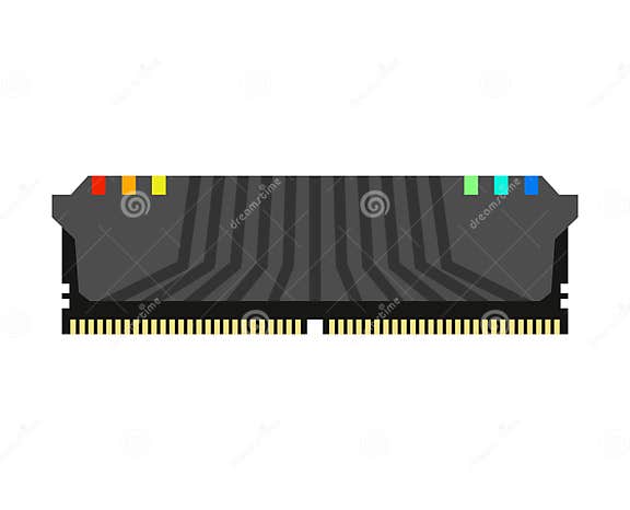 RAM Memory Card. Random Access Memory Isolated Stock Image - Image of futuristic, complexity ...