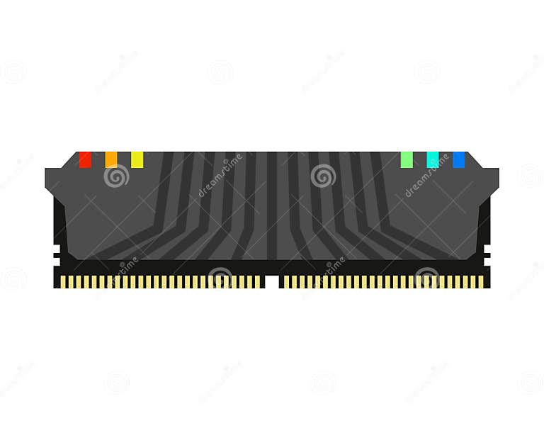 RAM Memory Card. Random Access Memory Isolated Stock Image - Image of futuristic, complexity ...