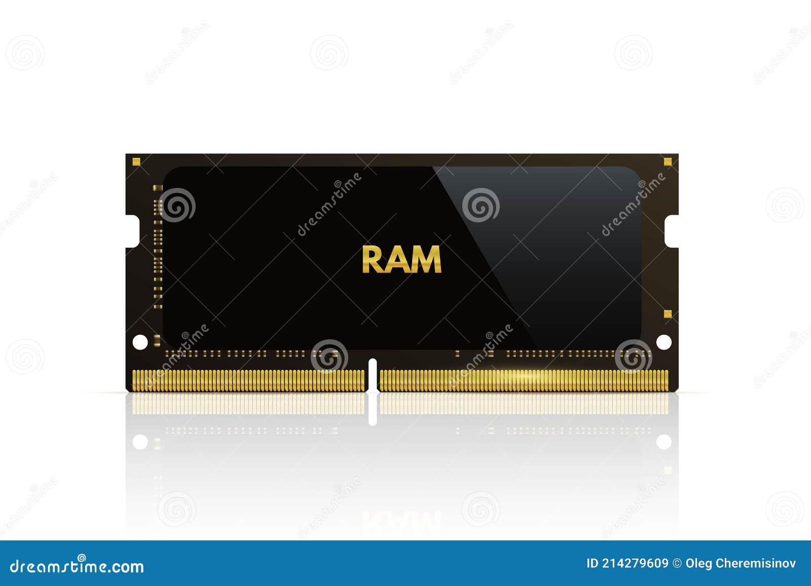 Ram Memory Chip. Computer Processor Part Vector Illustration Stock ...