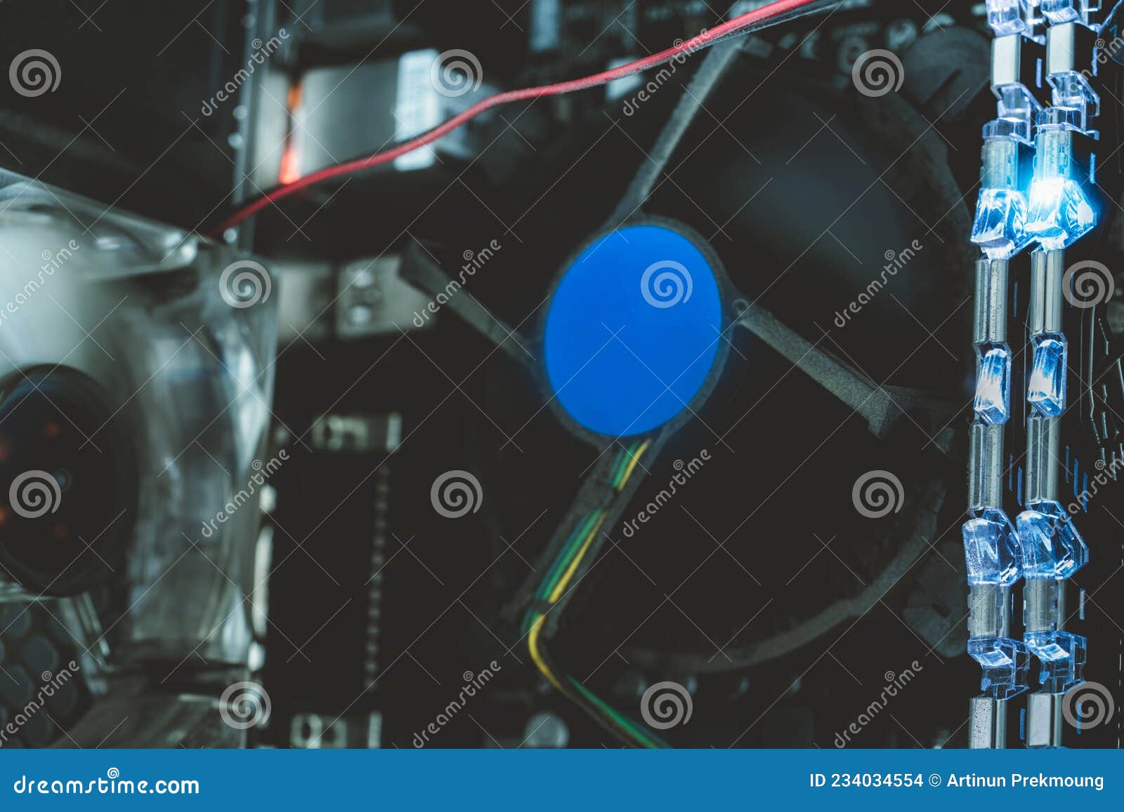 Inside Desktop PC Gaming And Cooling Fan CPU System With Multicolored ...