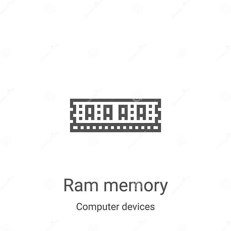 Ram Memory Icon Vector from Computer Devices Collection. Thin Line Ram ...