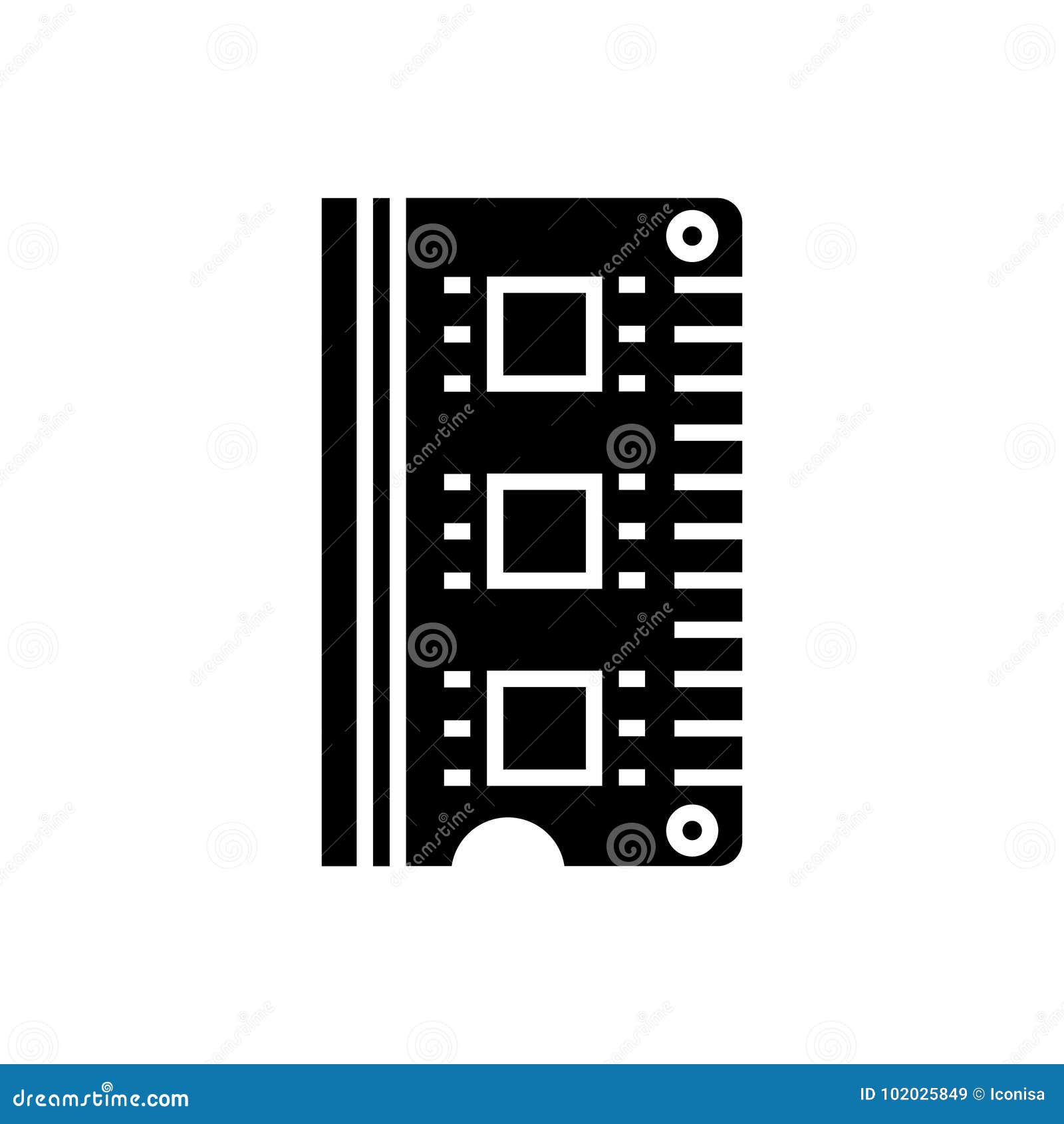 Ram - Memory Icon, Vector Illustration, Black Sign On Isolated ...