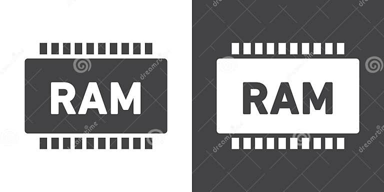 Ram Memory Icon Thin Line Illustration Set Stock Illustration - Illustration of memory ...