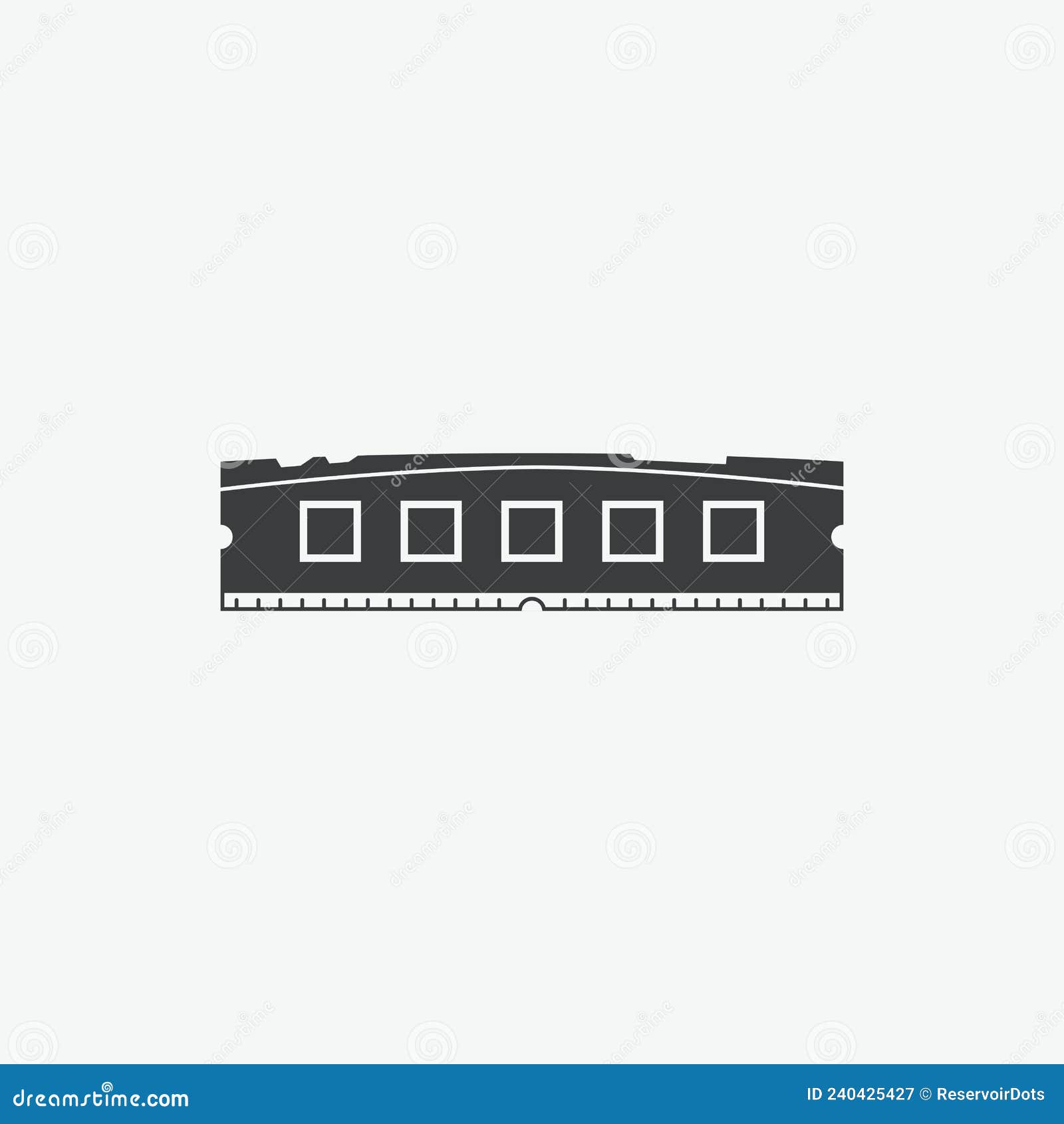 Ram Memory Stick Vector Icon Stock Vector Illustration Of Tech