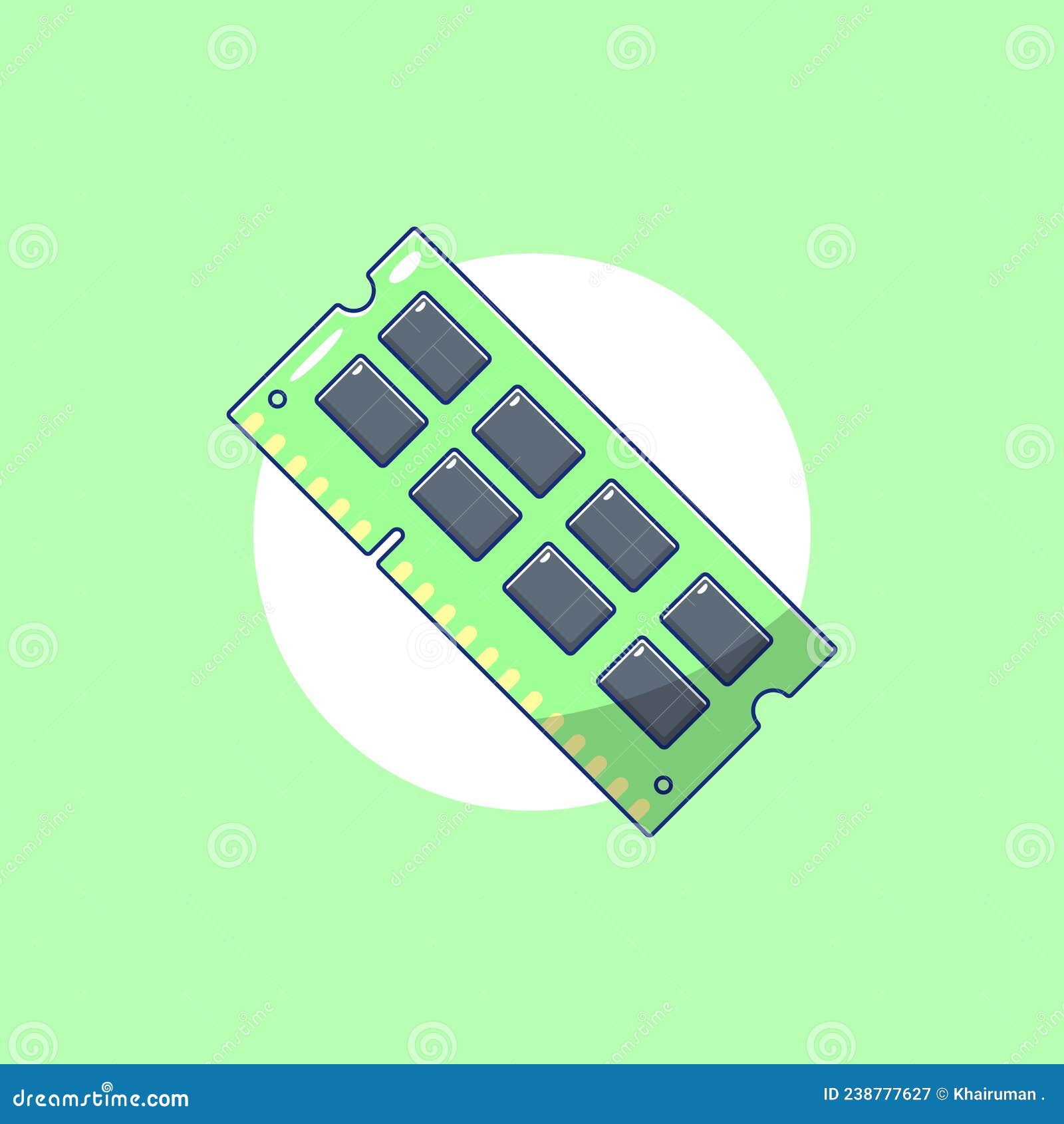Ram Memory Vector Illustration Computer Part Object Design Stock Vector Illustration Of Flat