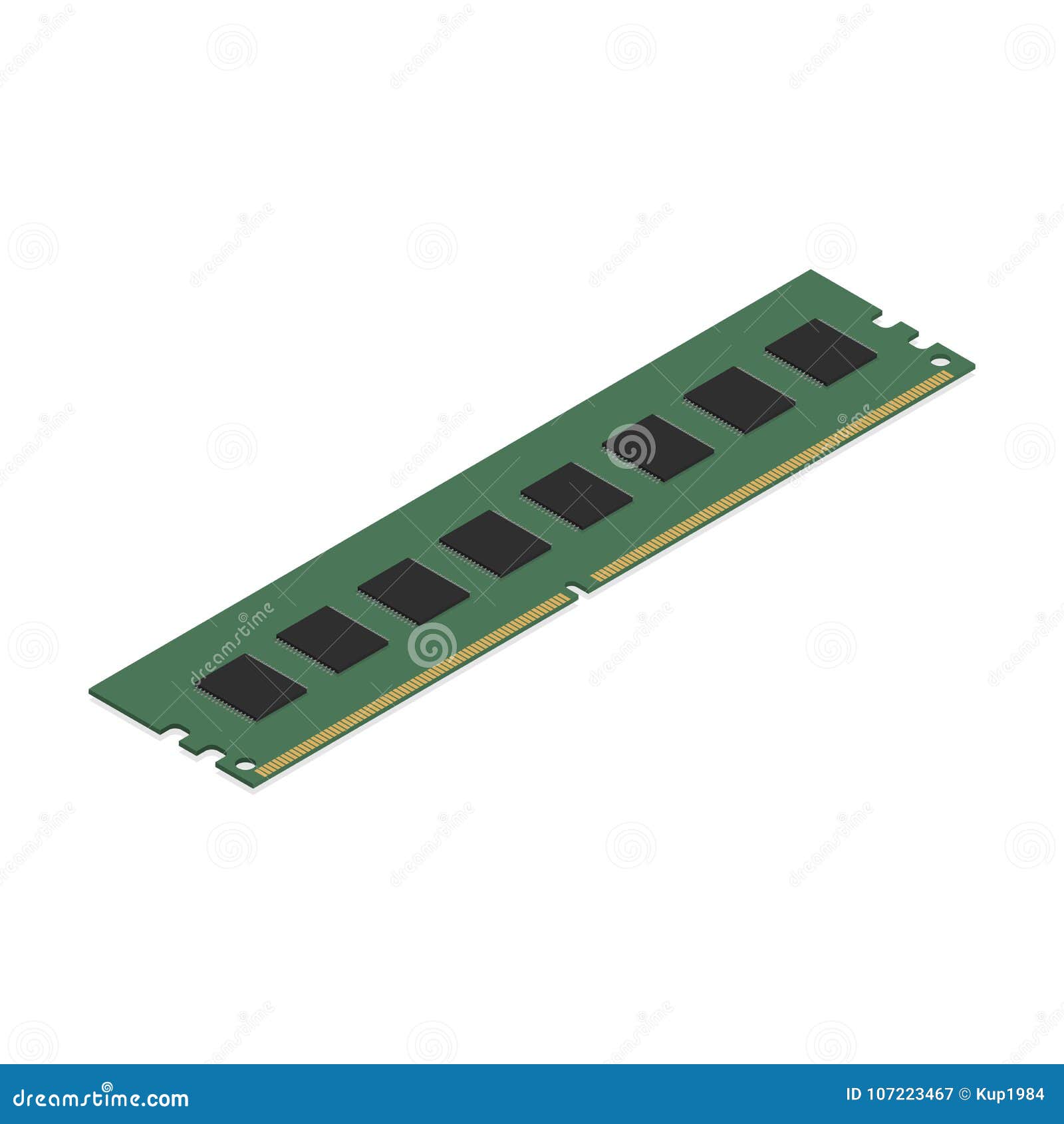 RAM Module in 3D, Vector Illustration. Stock Vector - Illustration of ...