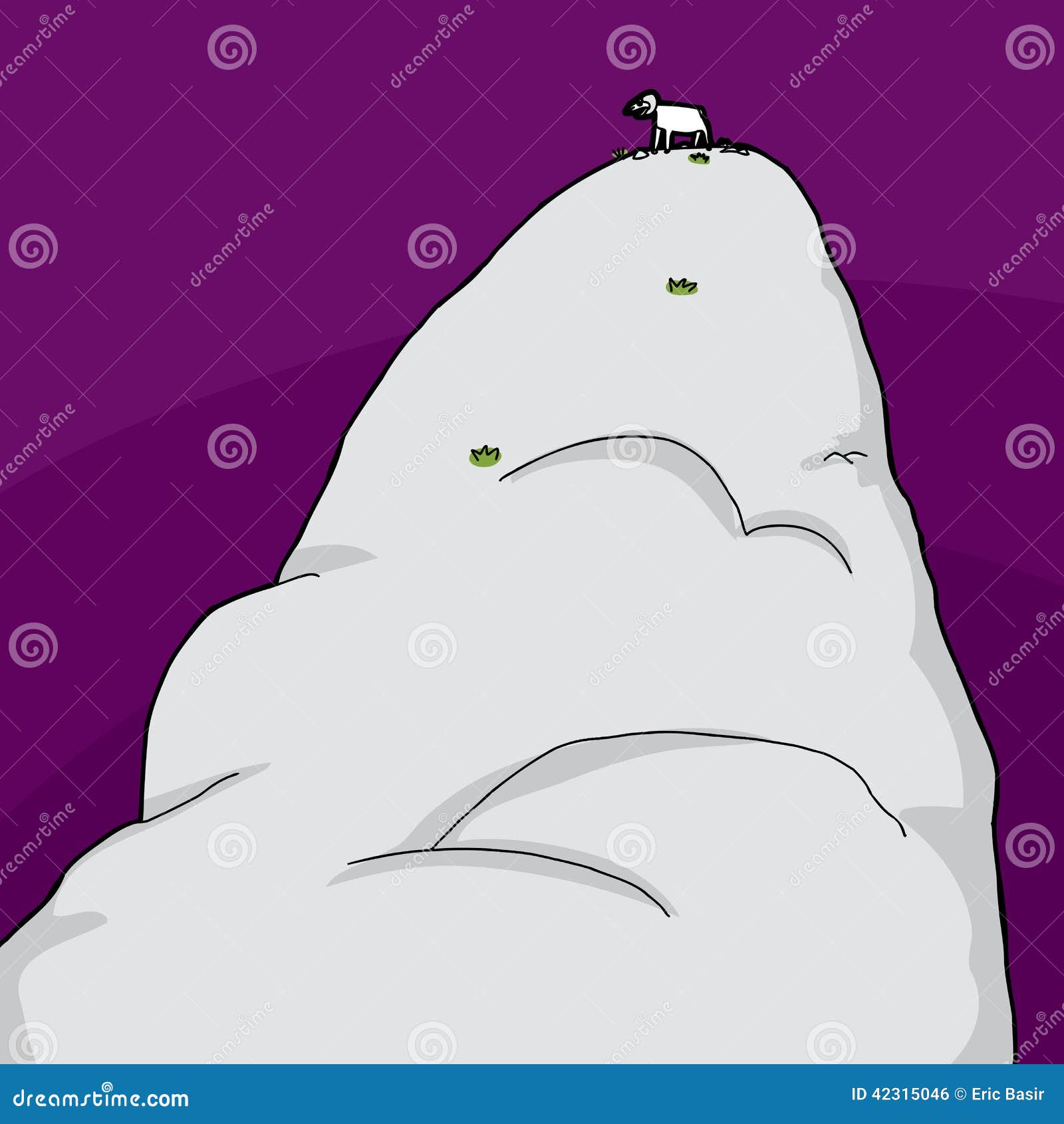 Ram on Mountain Peak stock vector. Illustration of alone - 42315046