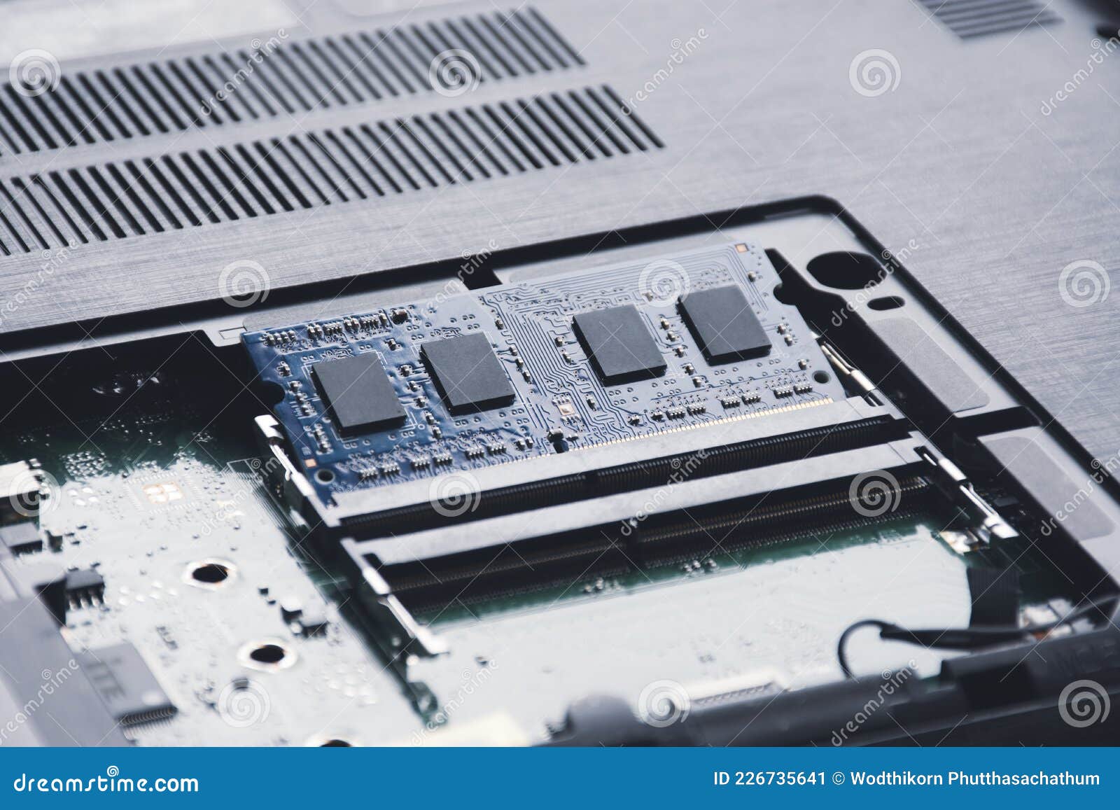 RAM Random-access Memory in Memory Slot Stock Image - Image of circuit ...