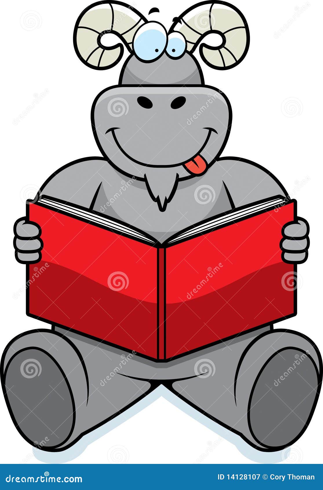 Ram Reading stock vector. Illustration of sitting, animal - 14128107