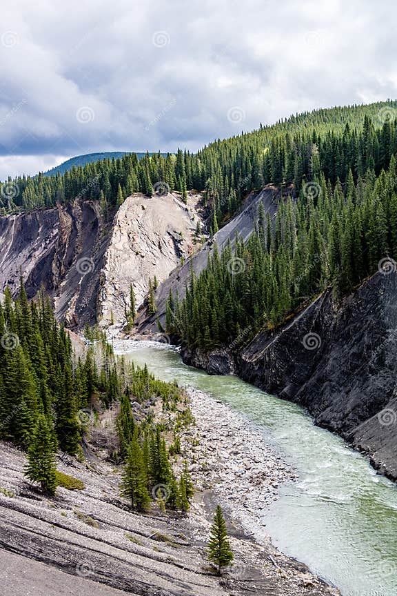 The Ram River Flows through the Mountain Side. Ram Falls Provincial ...