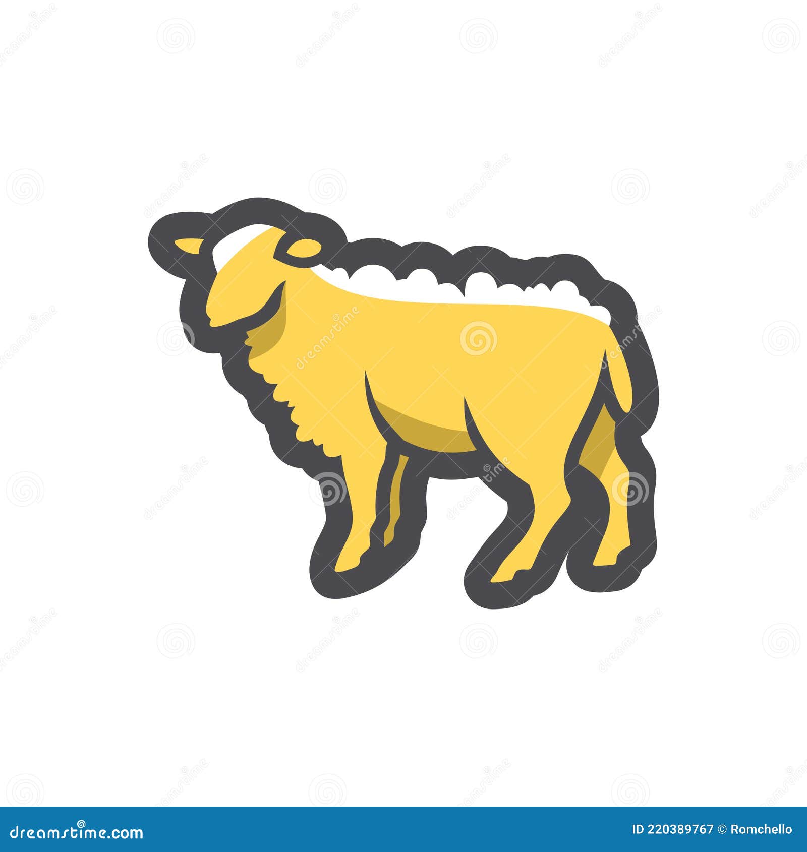 Ram Sheep Simple Vector Icon Cartoon Illustration Stock Vector ...