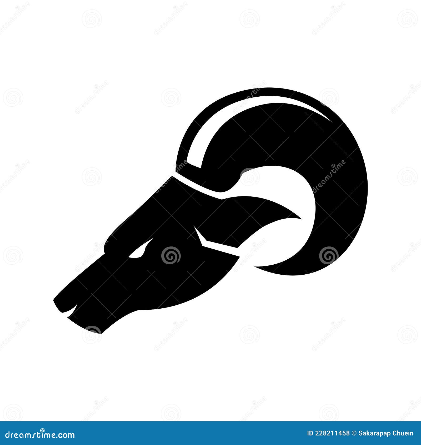 Ram side view head icon stock vector. Illustration of horoscope - 228211458