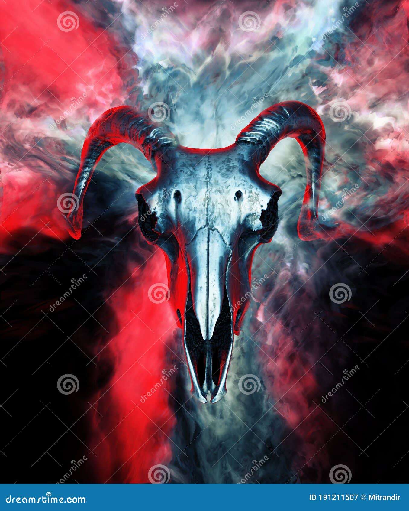 Ram Skull - Explosion of Color Stock Illustration - Illustration of ...