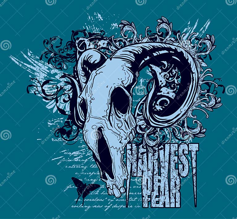 Ram skull graphic stock vector. Illustration of devil - 4108081