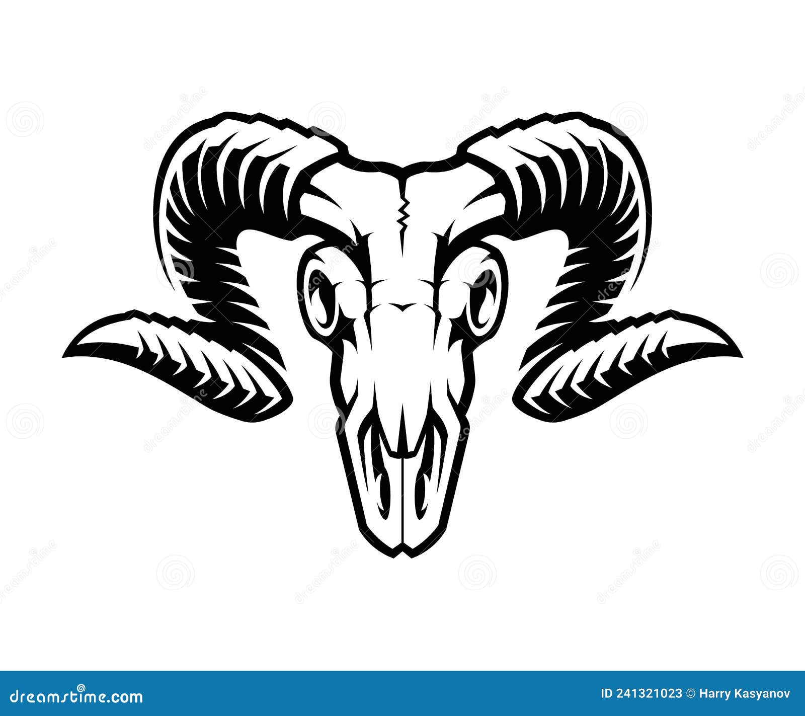 Ram Skull Logo stock vector. Illustration of white, sport - 241321023