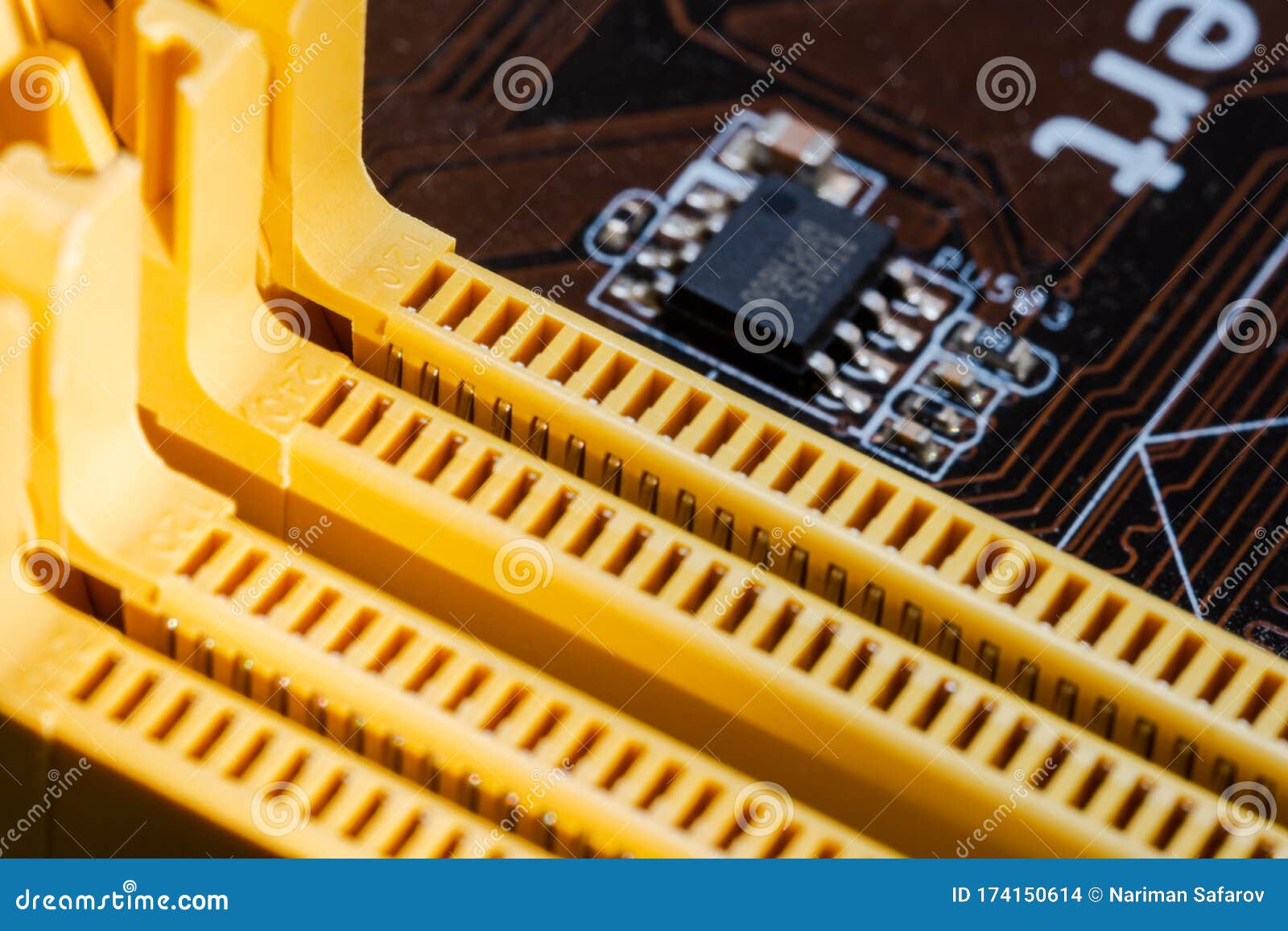 RAM Socket on the Motherboard Stock Photo - Image of circuit ...