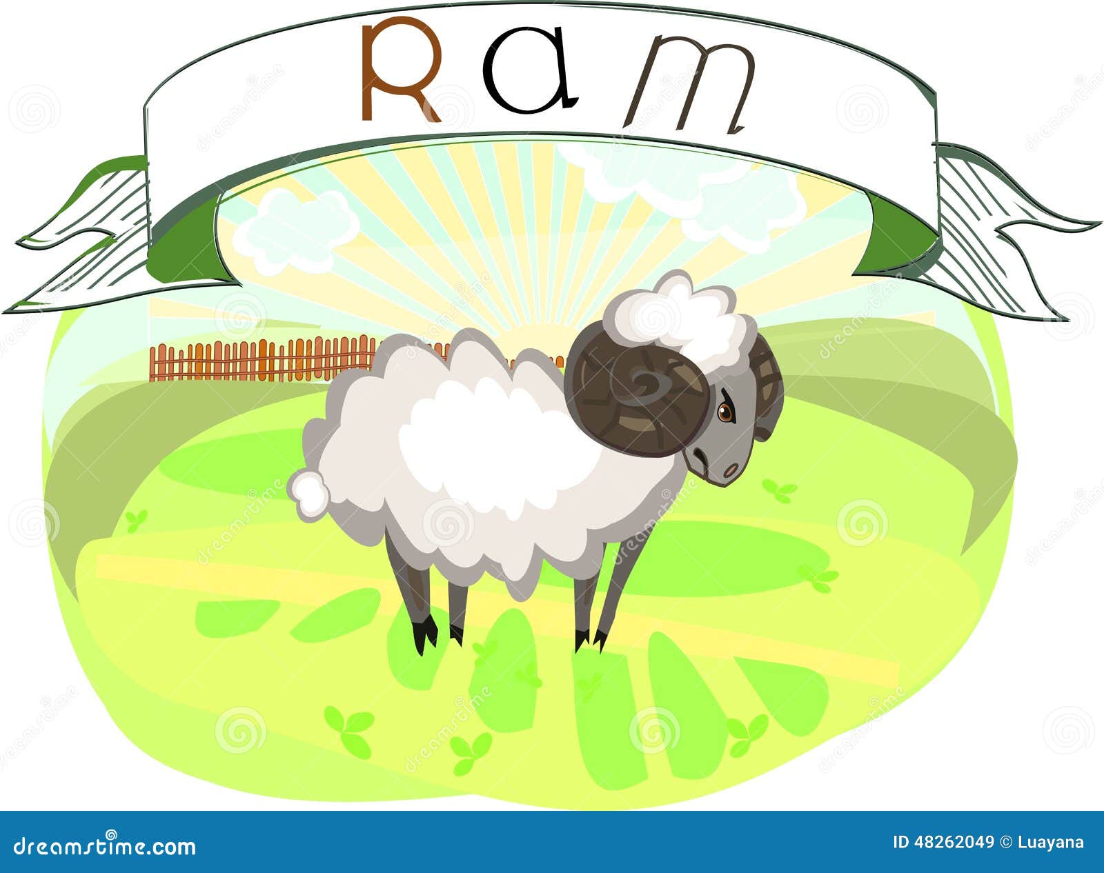 Ram with title stock vector. Illustration of stubborn - 48262049