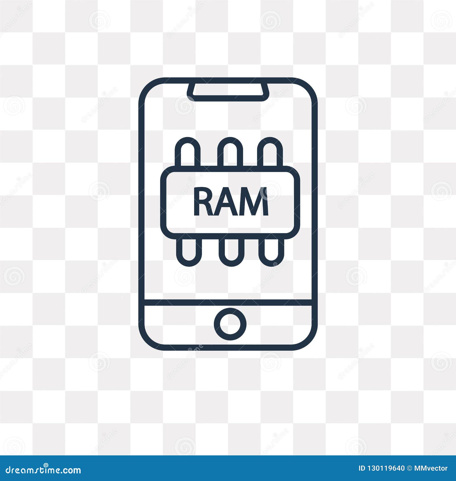Ram Vector Icon Isolated on Transparent Background, Linear Ram T Stock ...