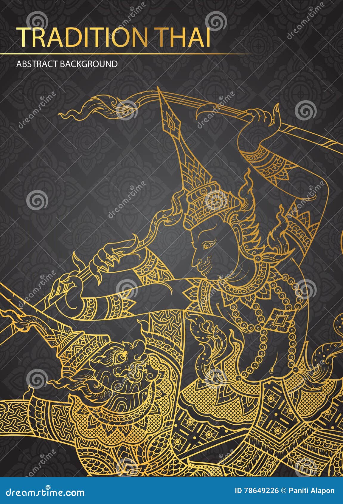 Rama Battle A Giant Of Thai Tradition Style For Greeting Card Design ...