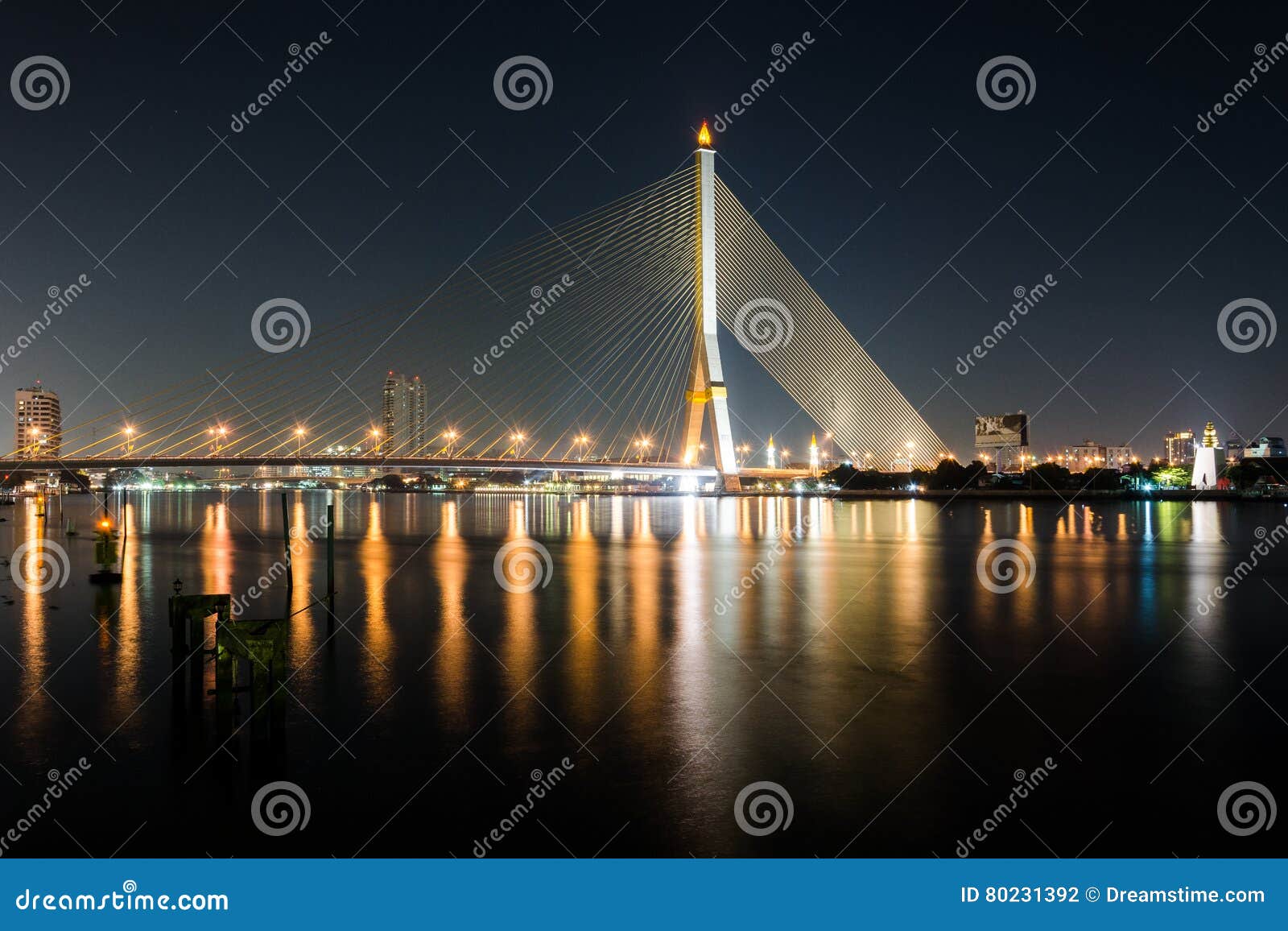 Rama Eight Bridge in Bangkok Stock Photo - Image of building, rama8 ...