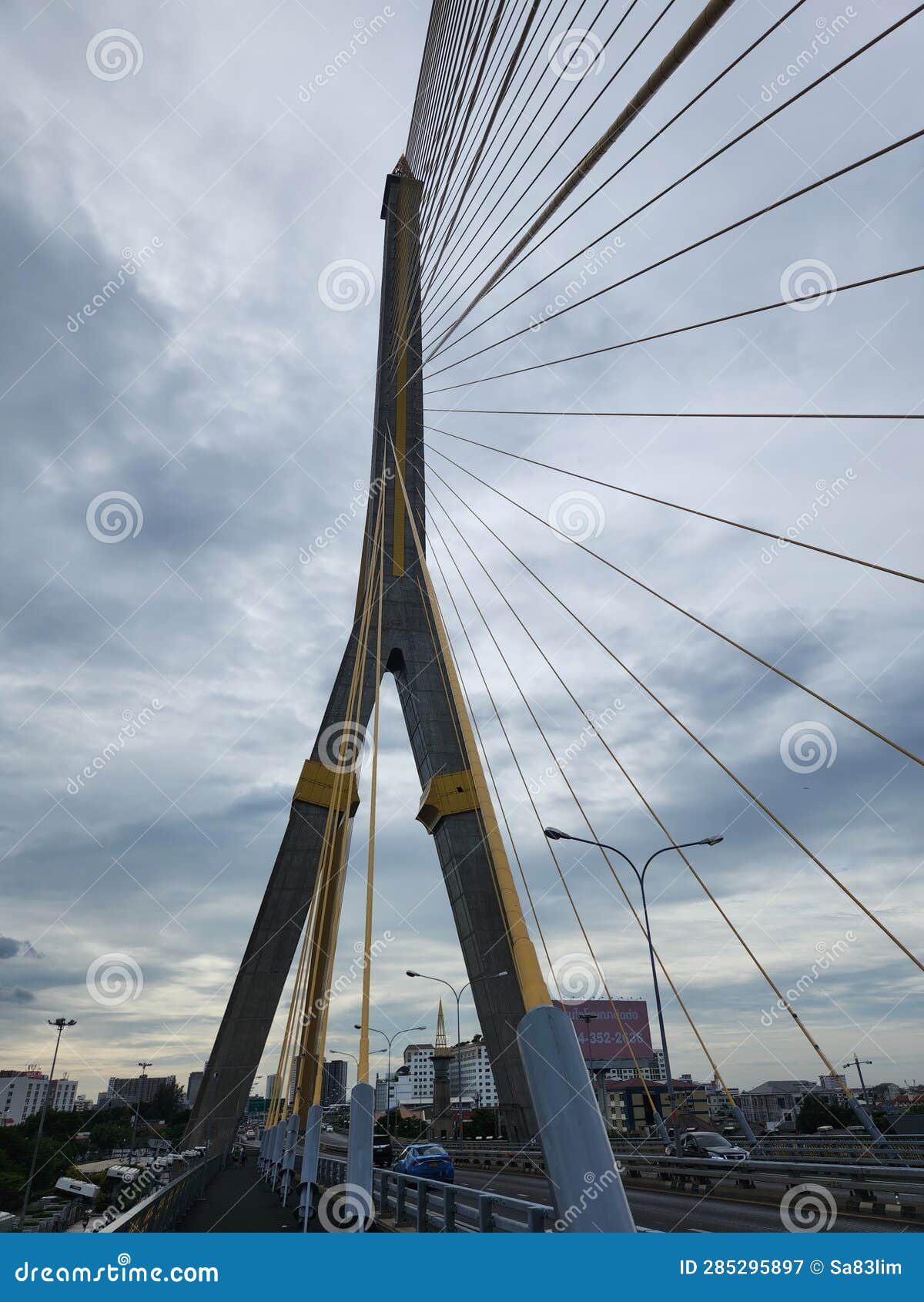 Rama IX Bridge in Bangkok Thailand Stock Image - Image of symmetry ...