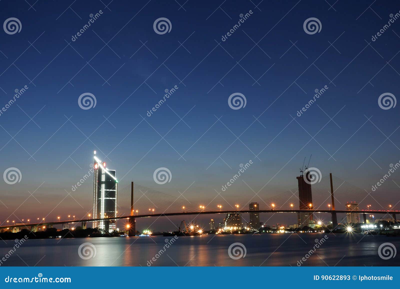 Rama IX Bridge in Thailand stock image. Image of scene - 90622893