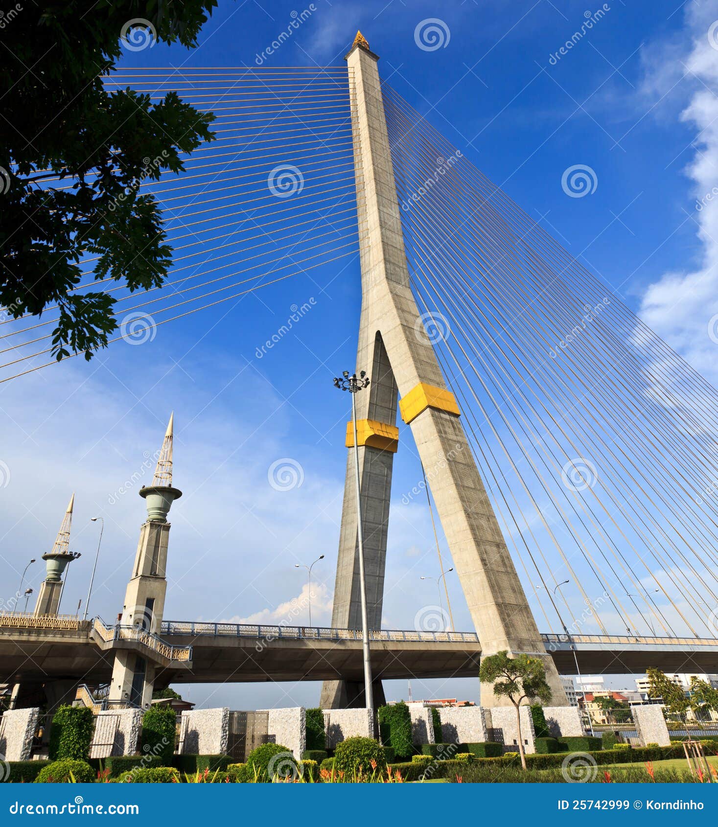 Rama VIII Bridge in Bangkok Stock Image - Image of grey, modern: 25742999