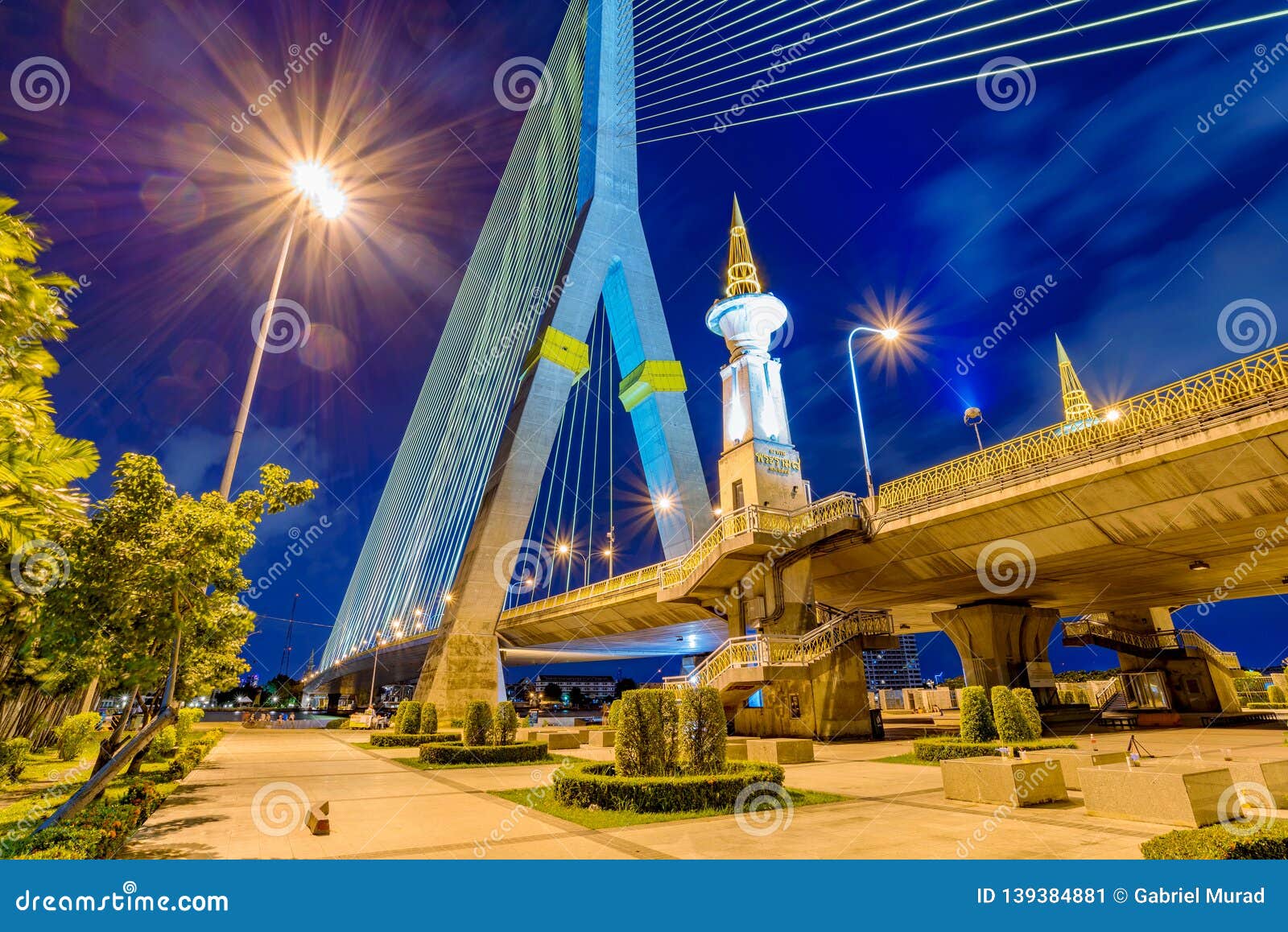 Rama VIII Bridge stock image. Image of landscape, riverside - 139384881