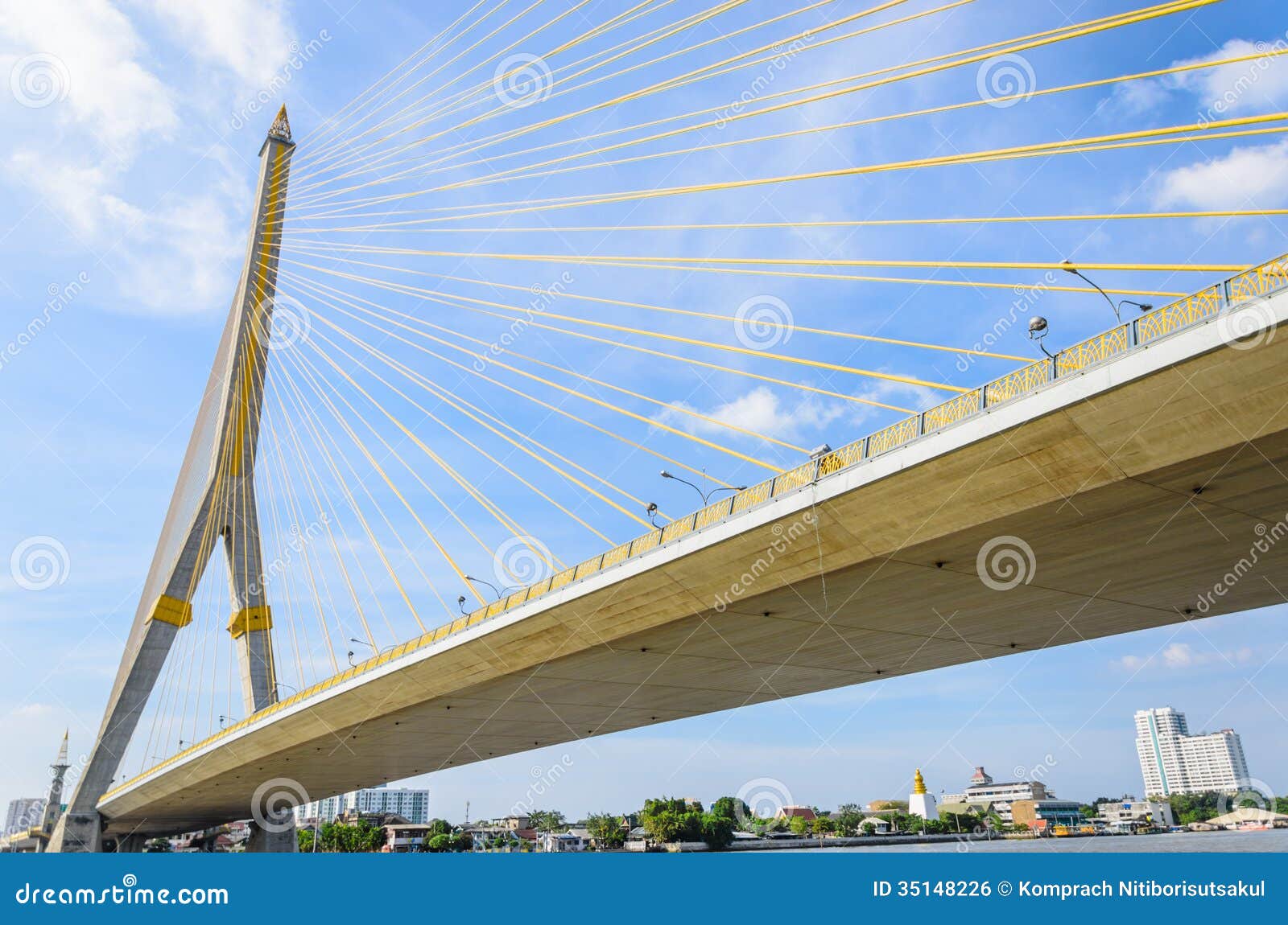 Rama VIII Bridge in Bangkok. Stock Photo - Image of river, viii: 35148226