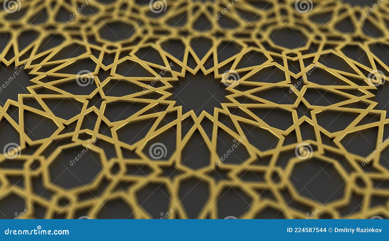 Ramadan Arabesque, Gold Moroccan Circle Ornament. Gold Islamic Pattern ...