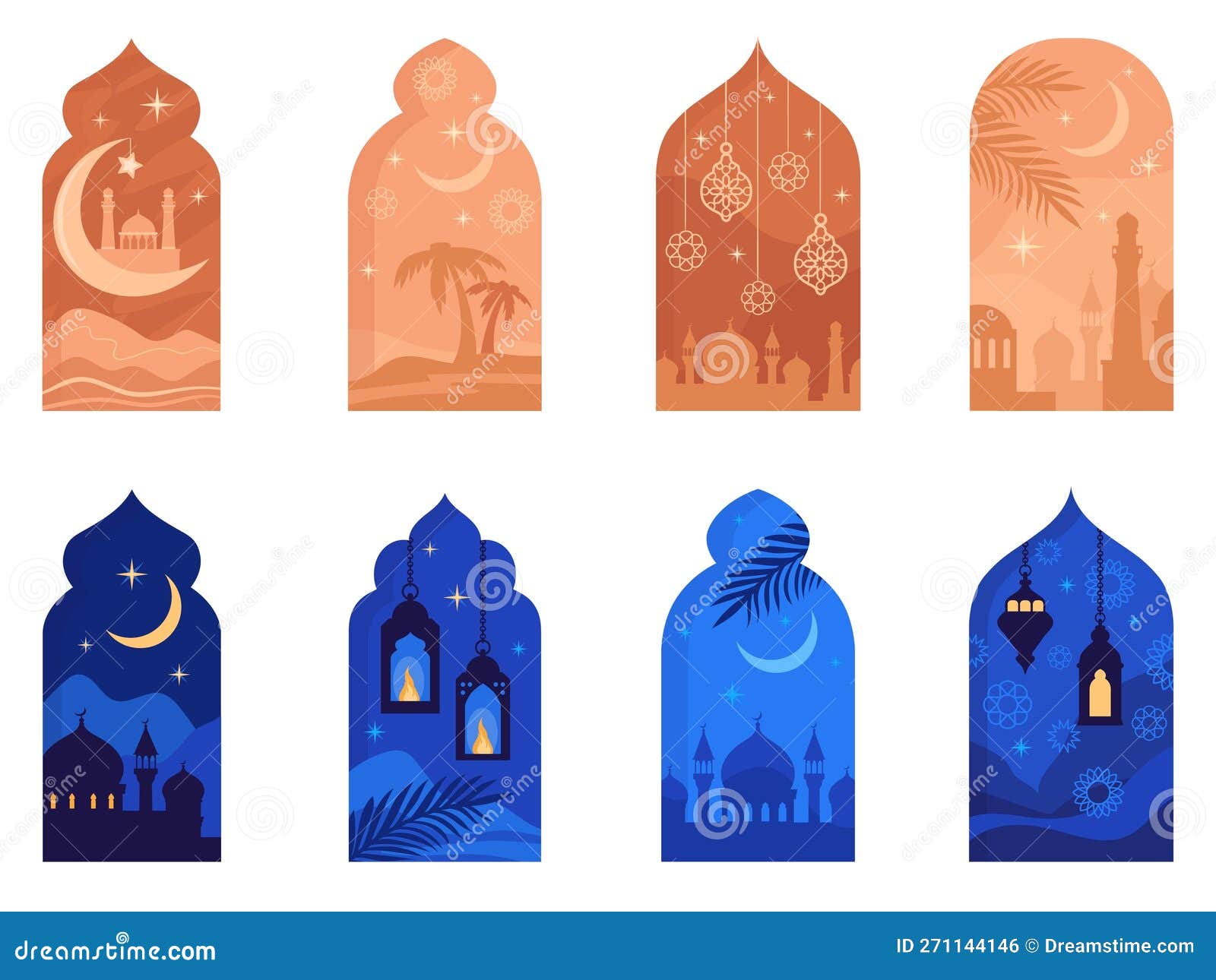 Ramadan Arch Windows. Arabian Window Shape with Turkish or Morocco ...