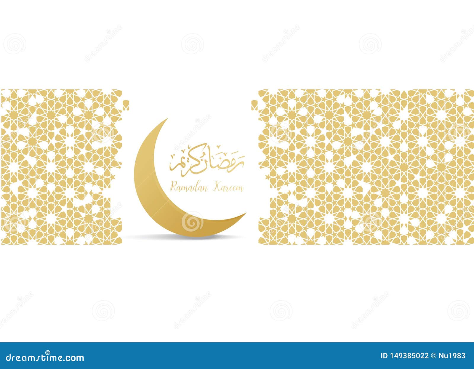 Ramadan Backgrounds Crescent Moon Vector With Arabic Pattern ...