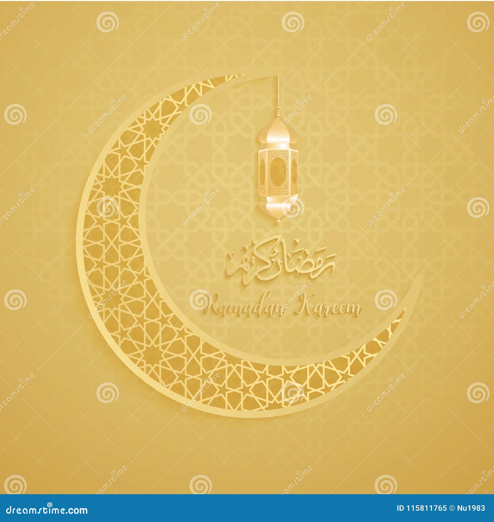 Ramadan Backgrounds Crescent Moon Vector With Arabic Pattern ...