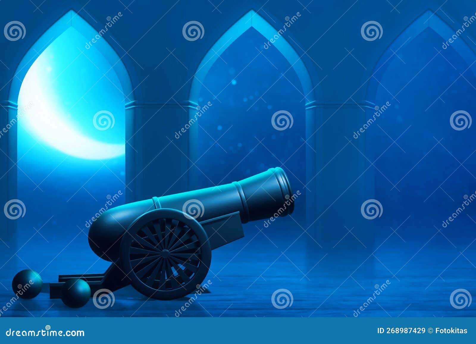 Ramadan Canon on 3d Illustrations Stock Illustration - Illustration of ...
