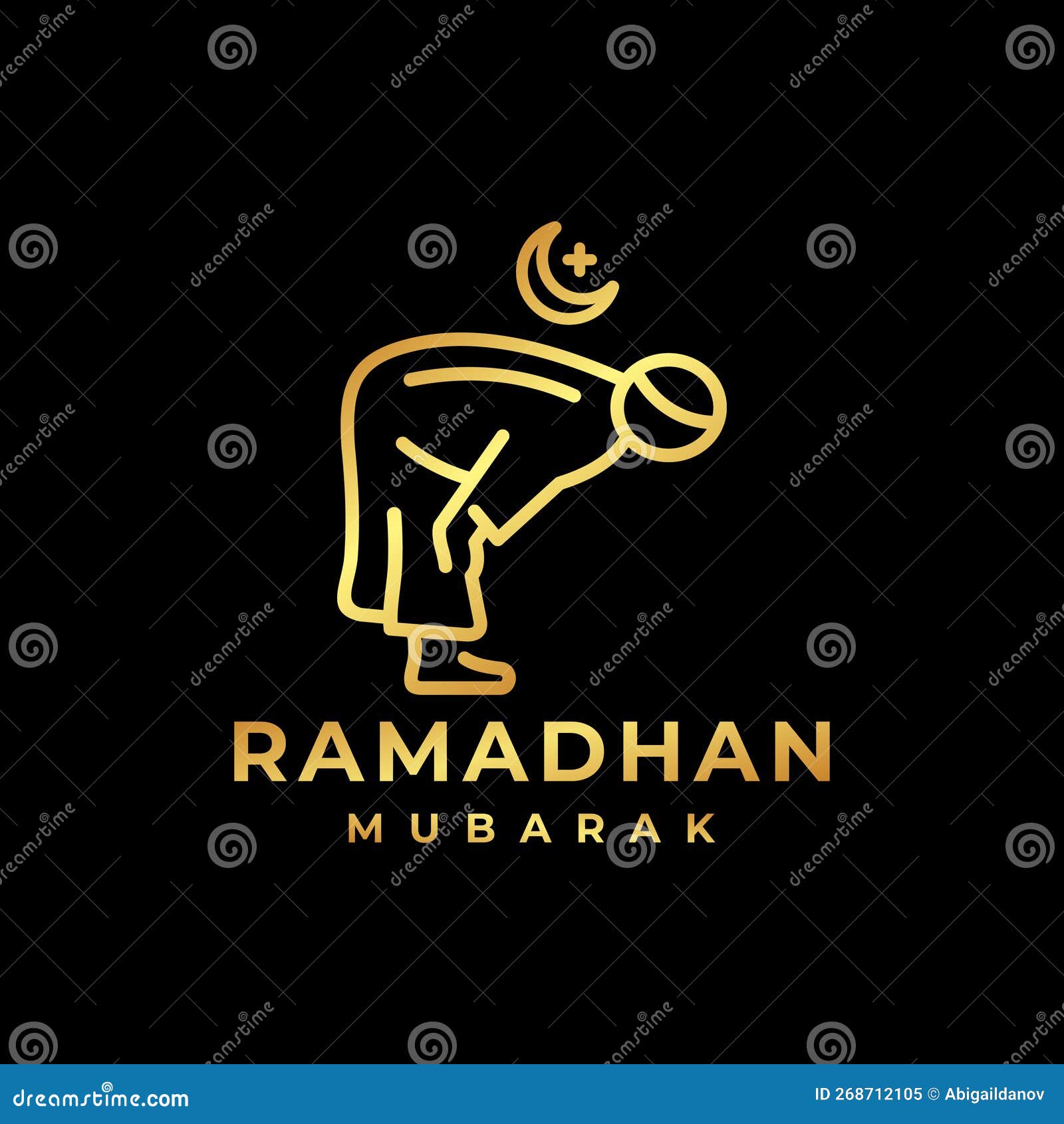 Islamic sholat logo design stock vector. Illustration of arabic - 268712105