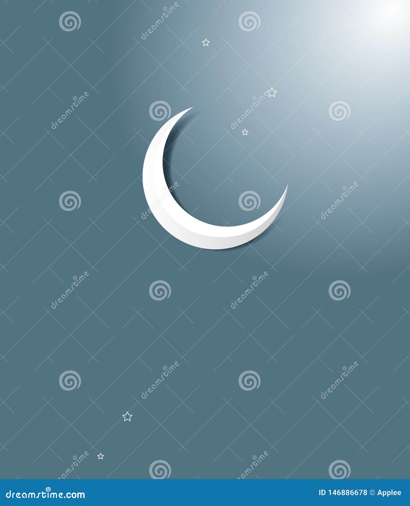 Ramadan Crescent Moon Lanterns Isolated Coloring Cartoon Vector ...