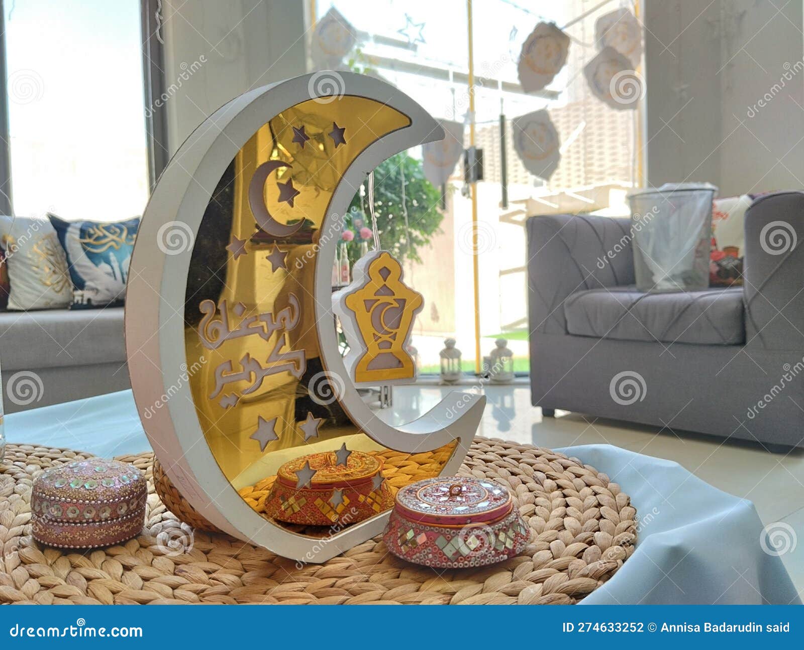 Ramadan Decor on the Table in the Living Room Stock Photo - Image of ...