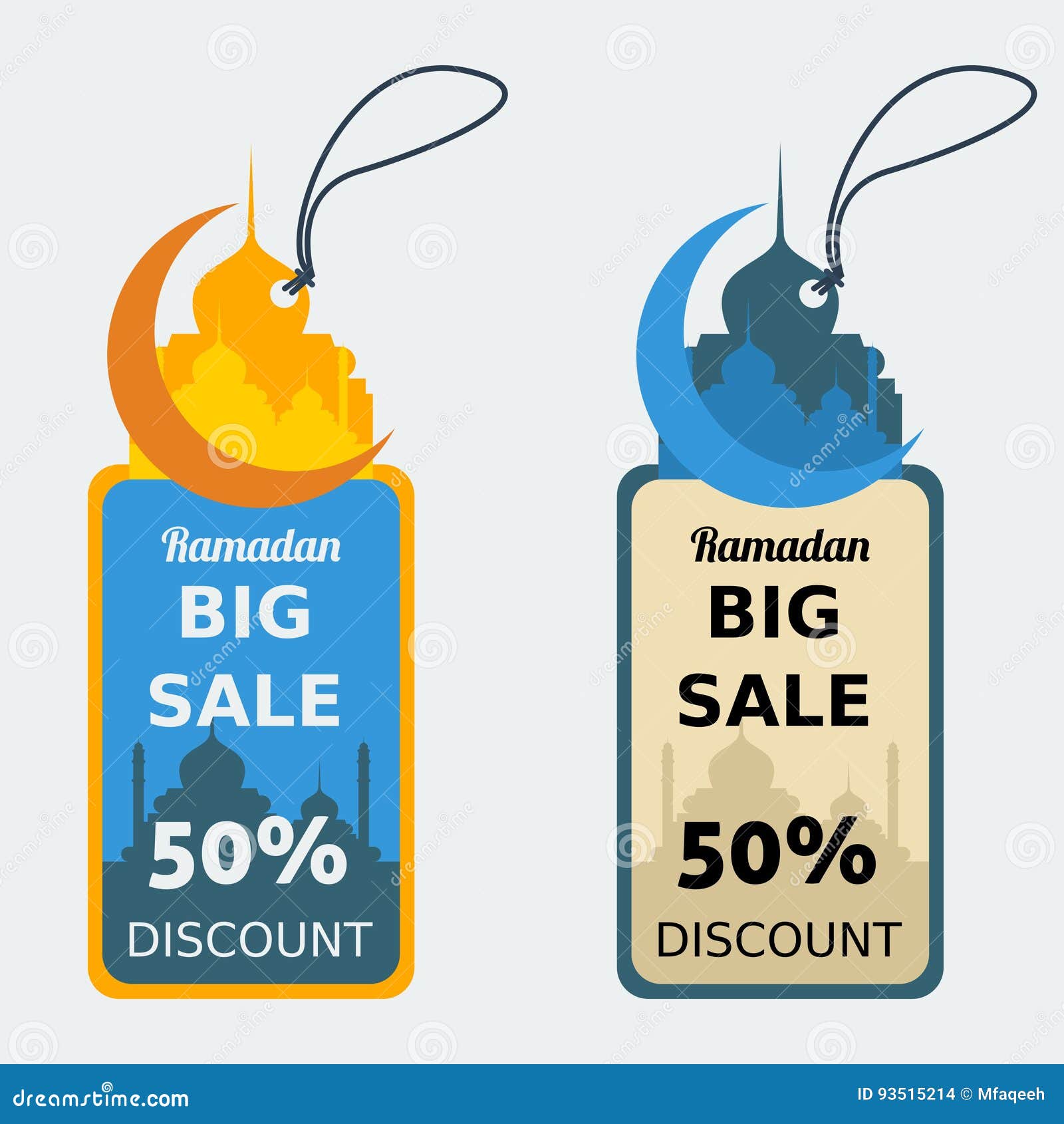 Ramadan Moment Marketing Discount Tags Vector Illustration Stock Vector ...