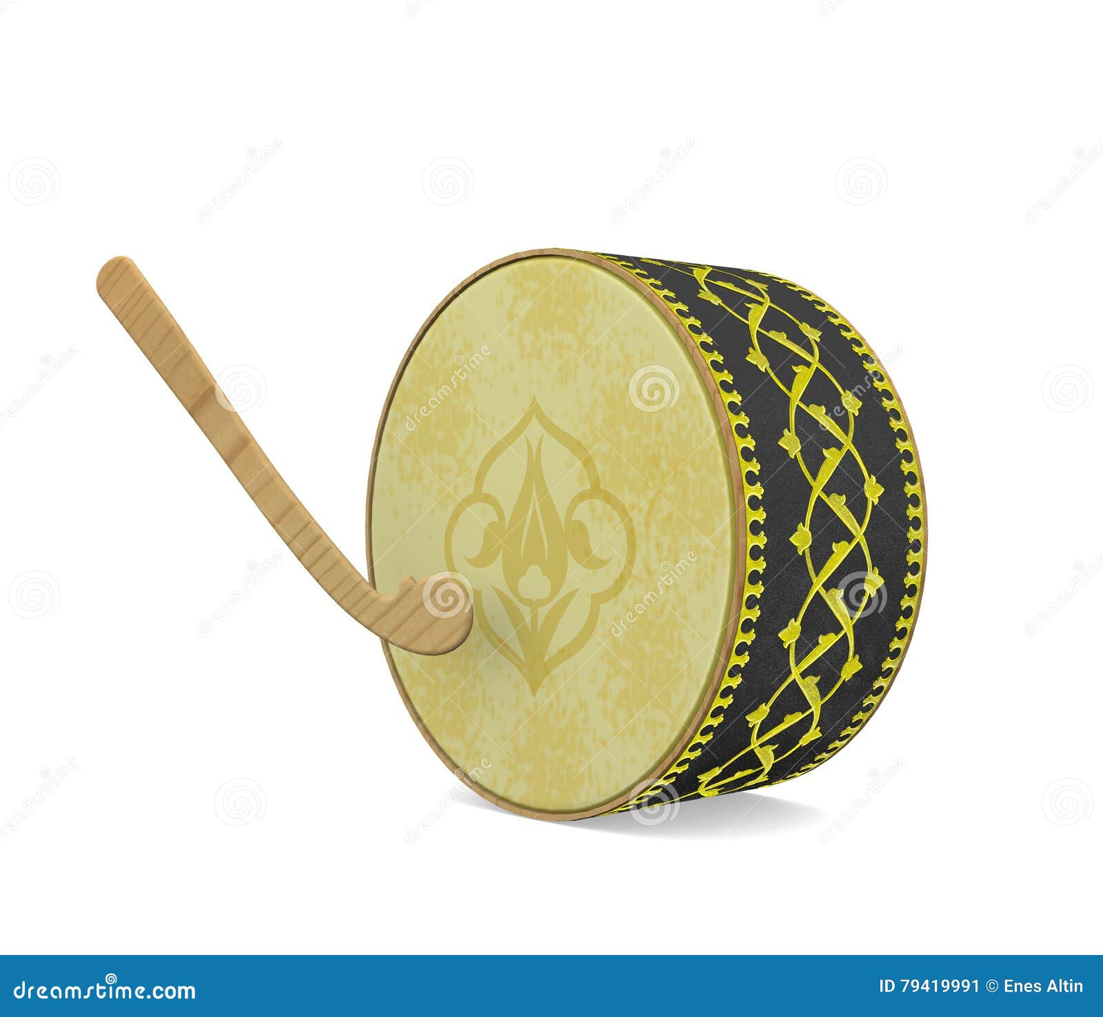 Ramadan Drum. Turkish Culture Musical Instrument. Stock Illustration ...