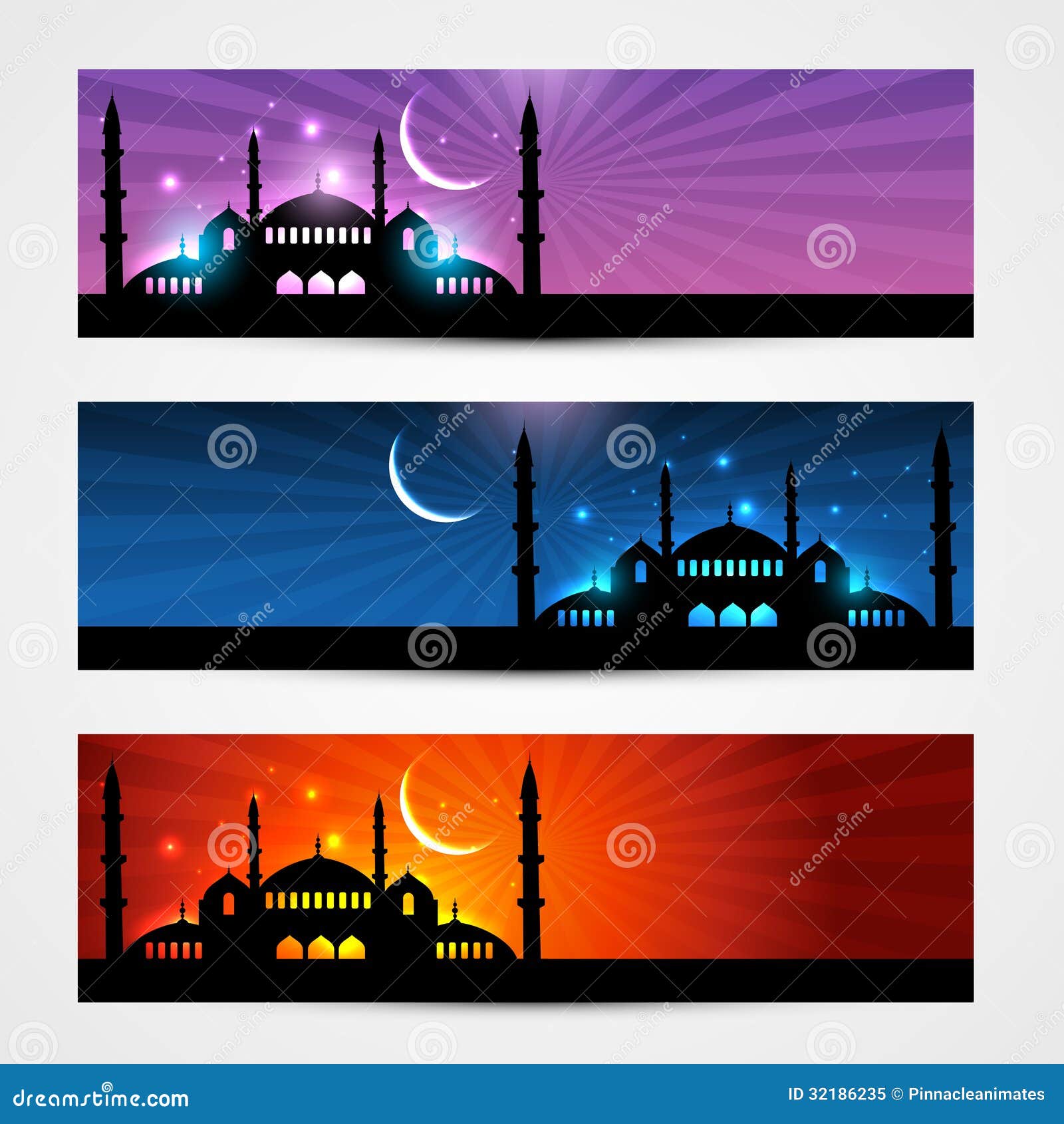 Ramadan and eid headers stock vector. Illustration of islam - 32186235