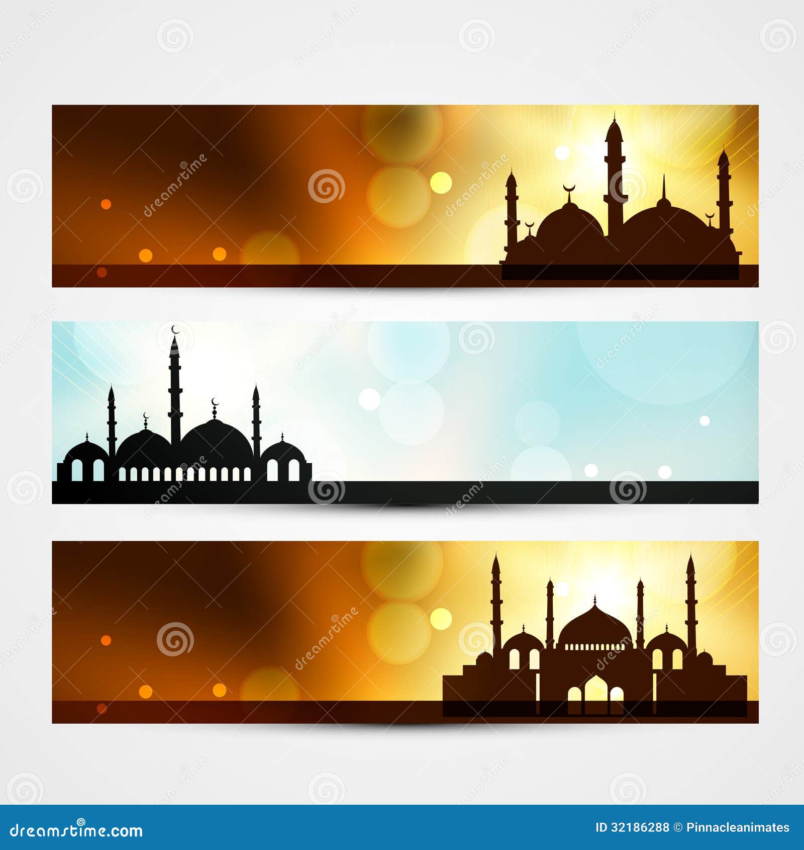Ramadan and eid headers stock vector. Illustration of masjid - 32186288