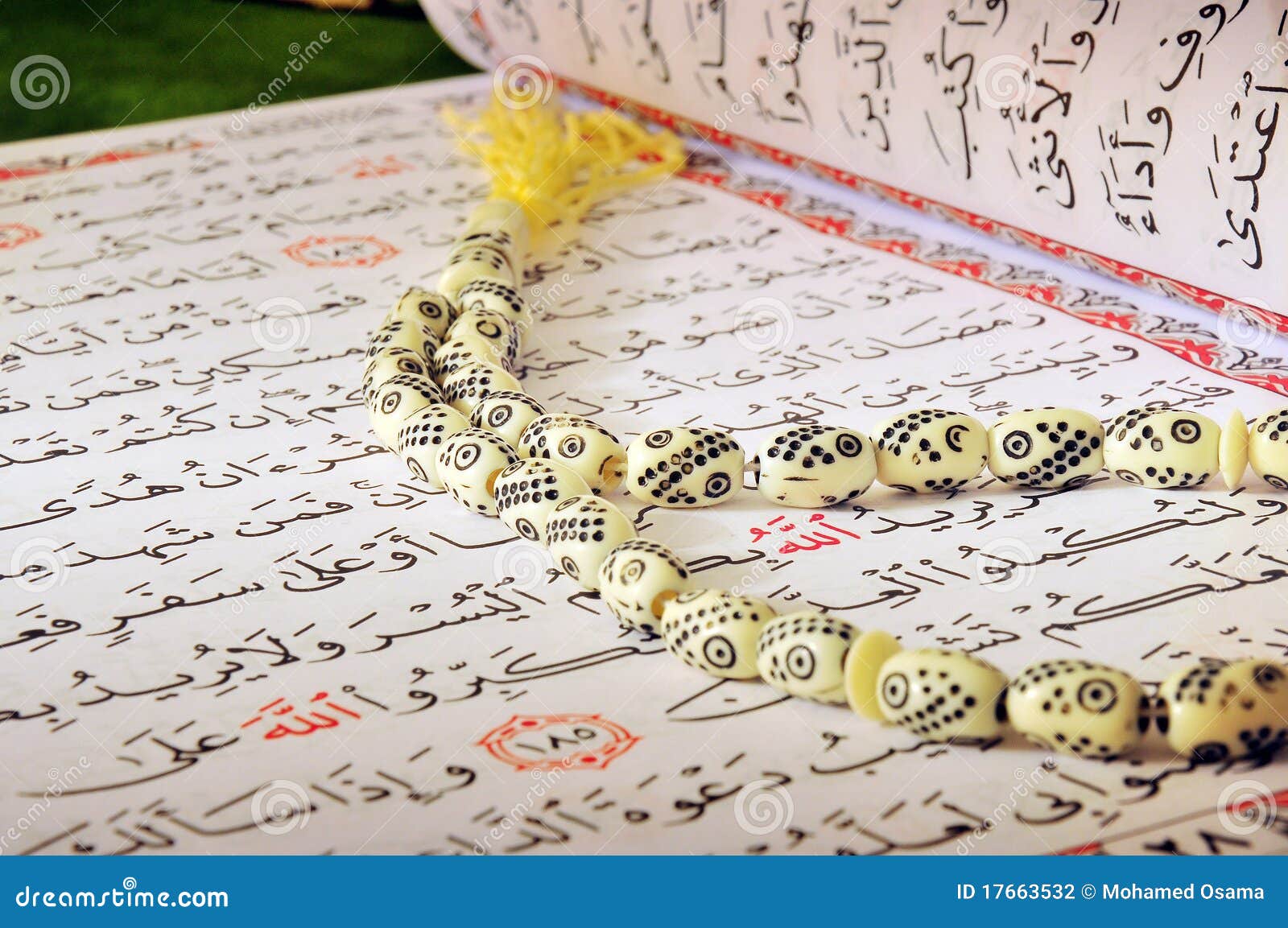 Ramadan Fastender Quran Und Rosenbeet Stockfoto - Bild von heilig ...