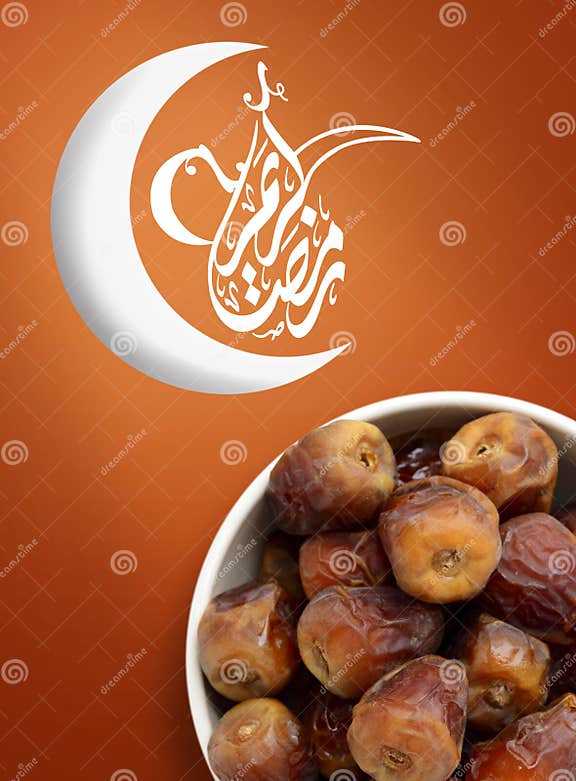 Ramadan Fasting Dates with Crescent Stock Photo - Image of healthy ...