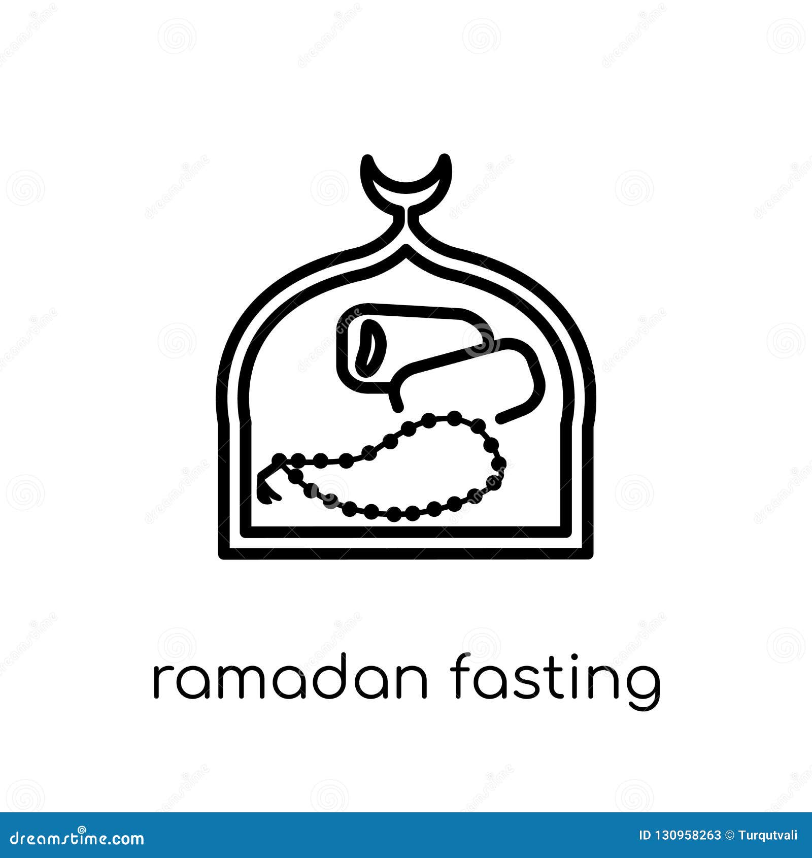 Ramadan Fasting Icon. Trendy Modern Flat Linear Vector Ramadan F Stock ...