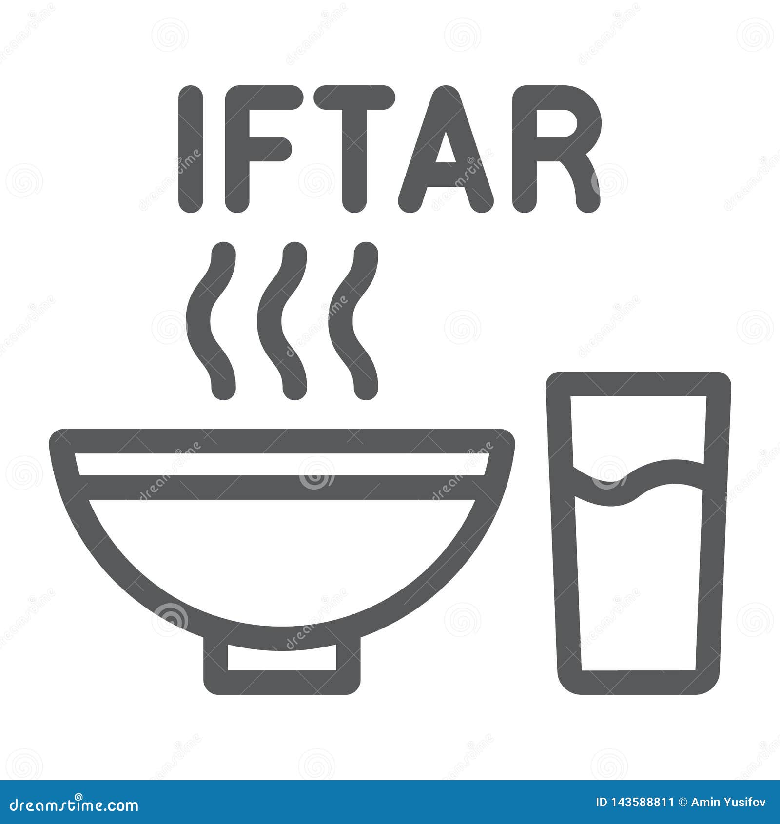 Iftar Linear Icon Vector Illustration | CartoonDealer.com #203602048