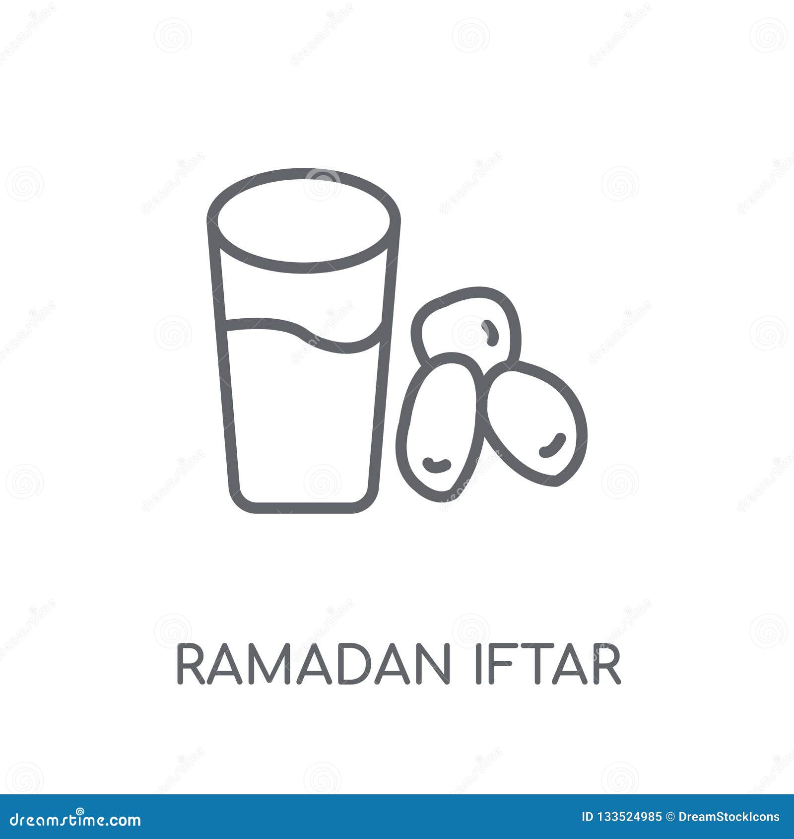 Iftar Linear Icon Vector Illustration | CartoonDealer.com #203602048